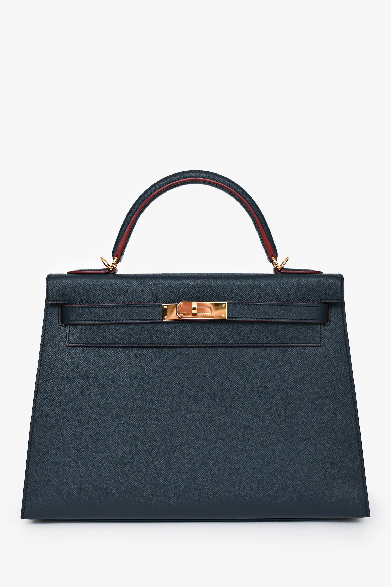 Hermès 2016 Blue Indigo/Rouge H Trim Epsom Leather Contour Sellier Kel ...