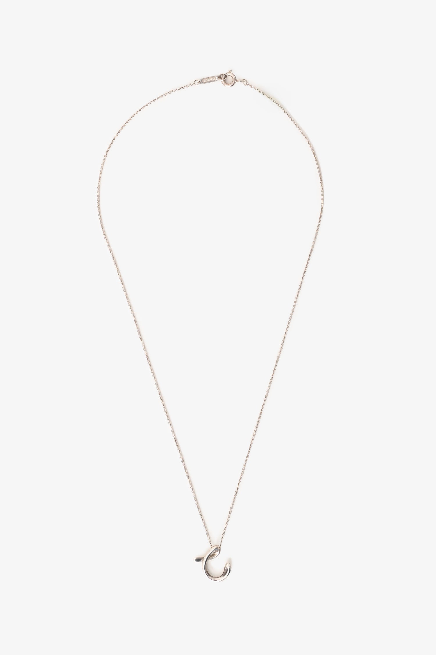Tiffany & Co Elsa Perretti Sterling Silver Letter 'C' Necklace – Mine ...