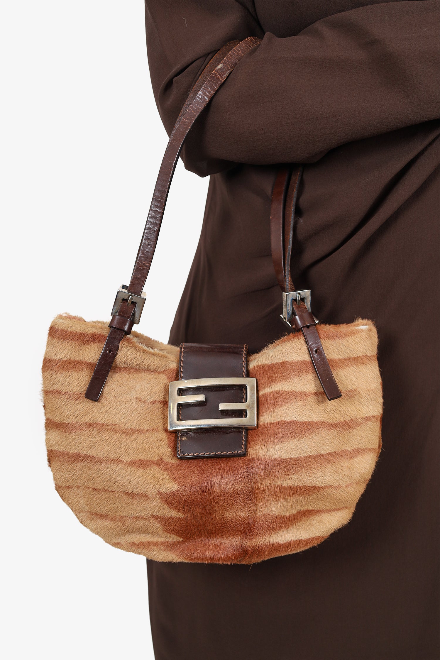 Fendi Brown Pony Hair Croissant Pochette – Mine & Yours