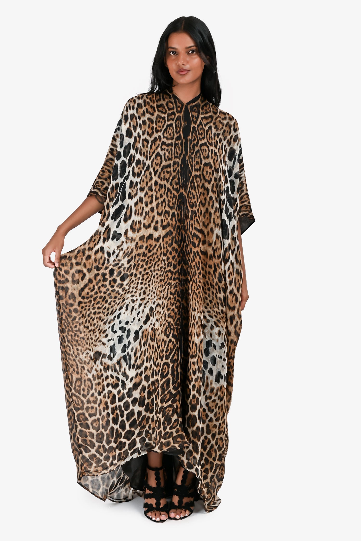 Yves Saint Laurent Edition Soir Vintage Leopard Silk Gown Size 38 ...