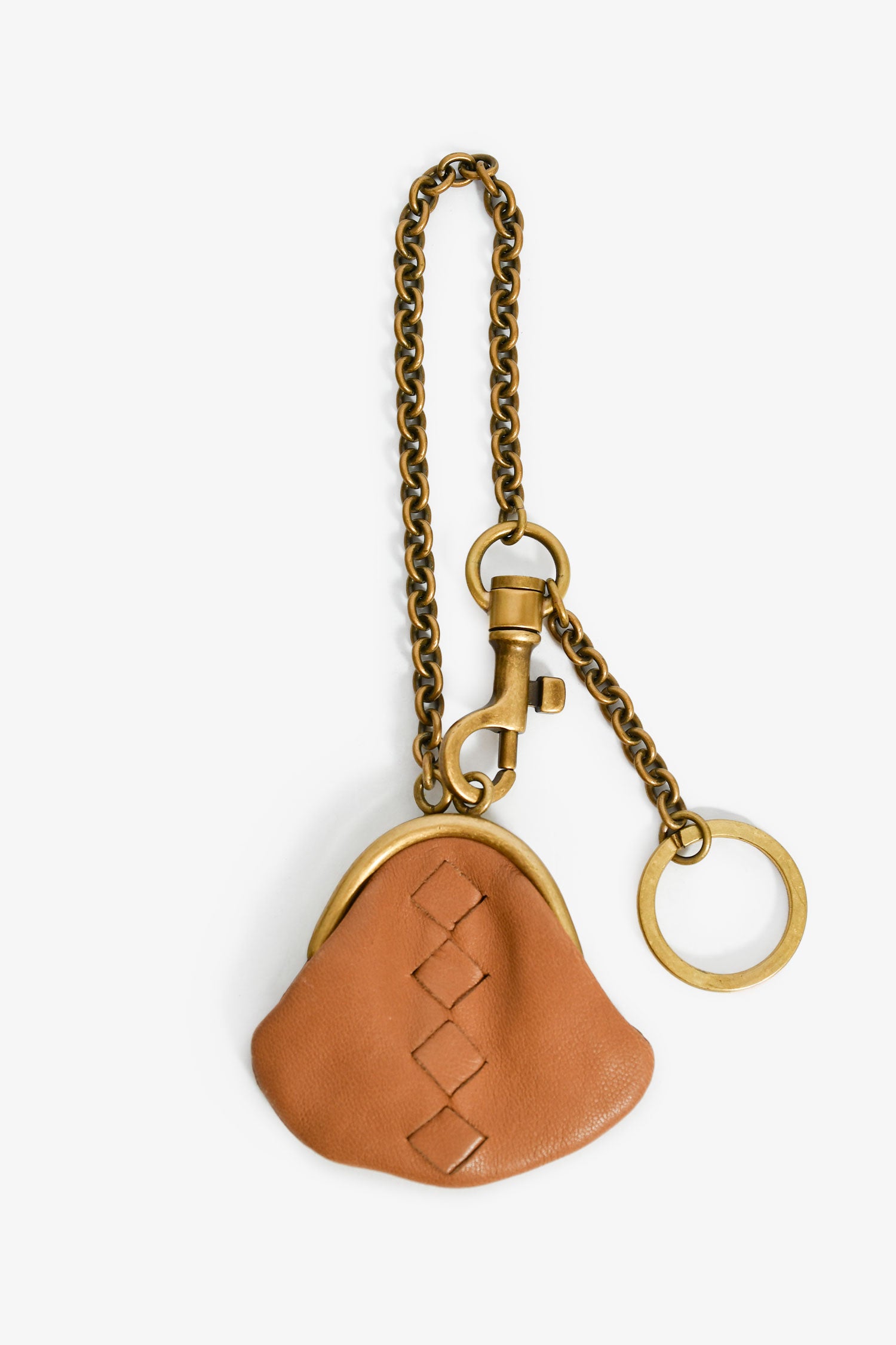 Bottega Veneta Brown Leather Mini Pouch Key Chain – Mine & Yours
