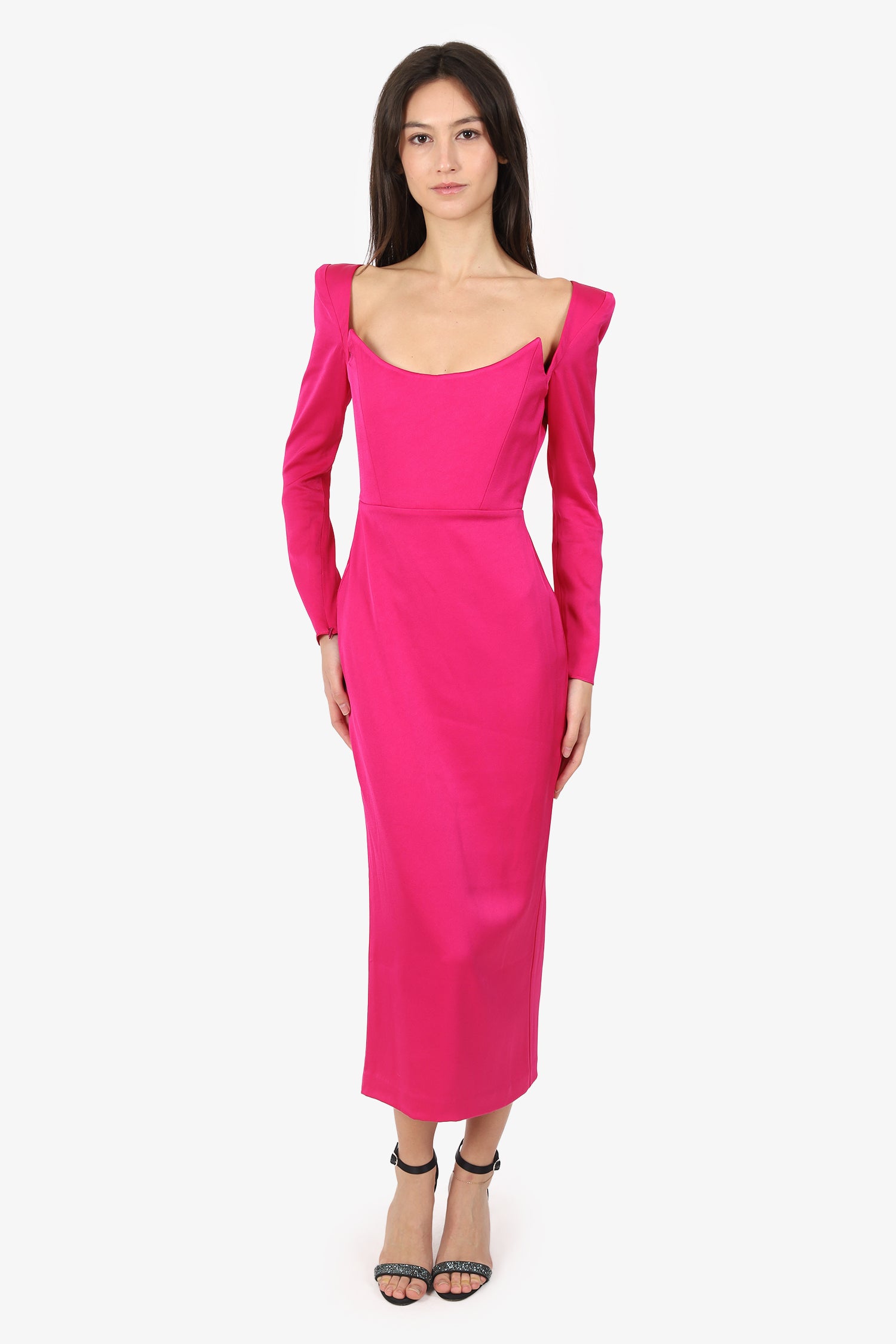 Alex Perry Pink Satin Long Sleeve Gown Size 2 – Mine & Yours