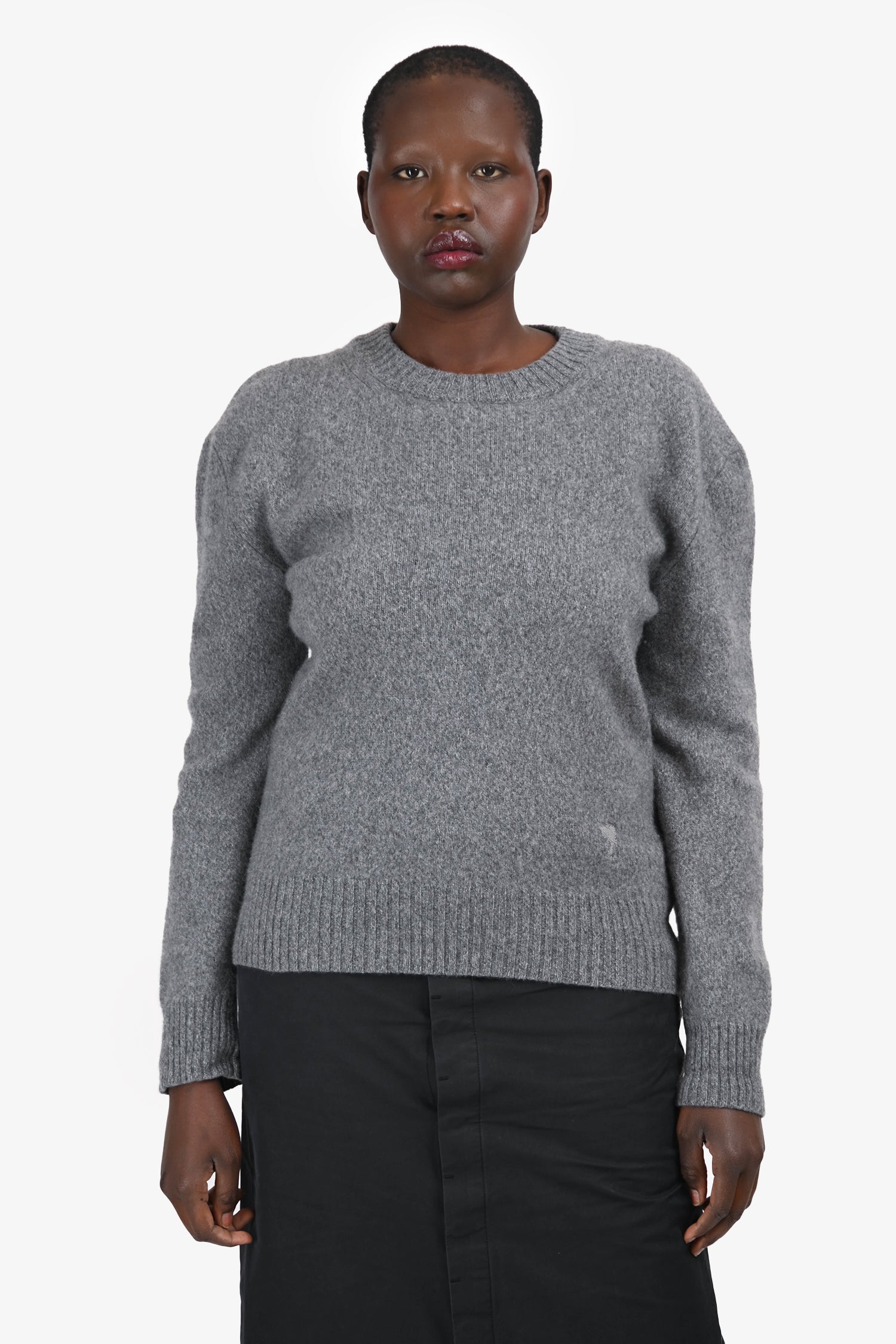 Ami Grey Cashmere/Wool Logo Sweater Size XL – Mine & Yours