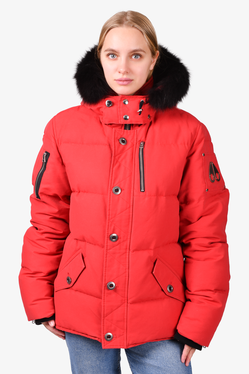 Moose Knuckle Red Down Fur Hood Jacket Size S – Mine & Yours