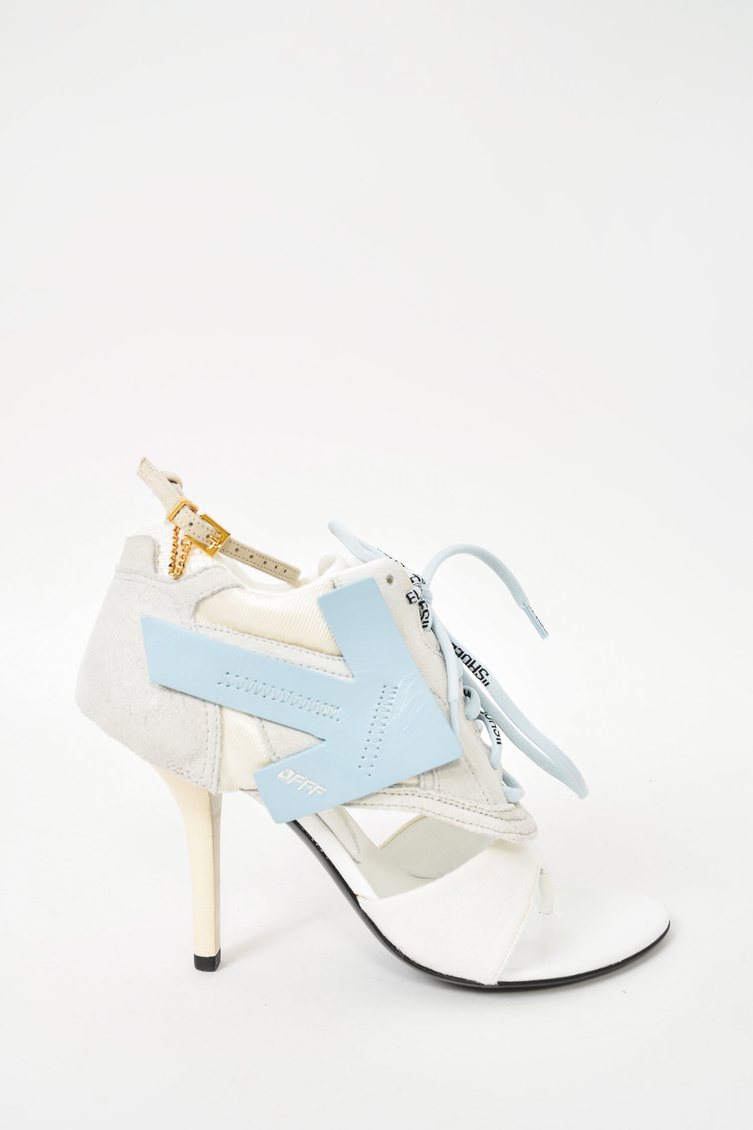 Off White White Suede/Blue Arrow Heels Size 37 – Mine & Yours