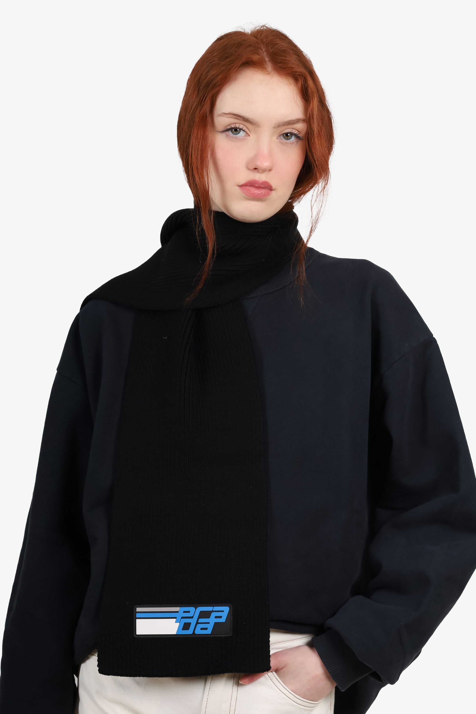 Prada Black Wool Shaker Knit Scarf – Mine & Yours