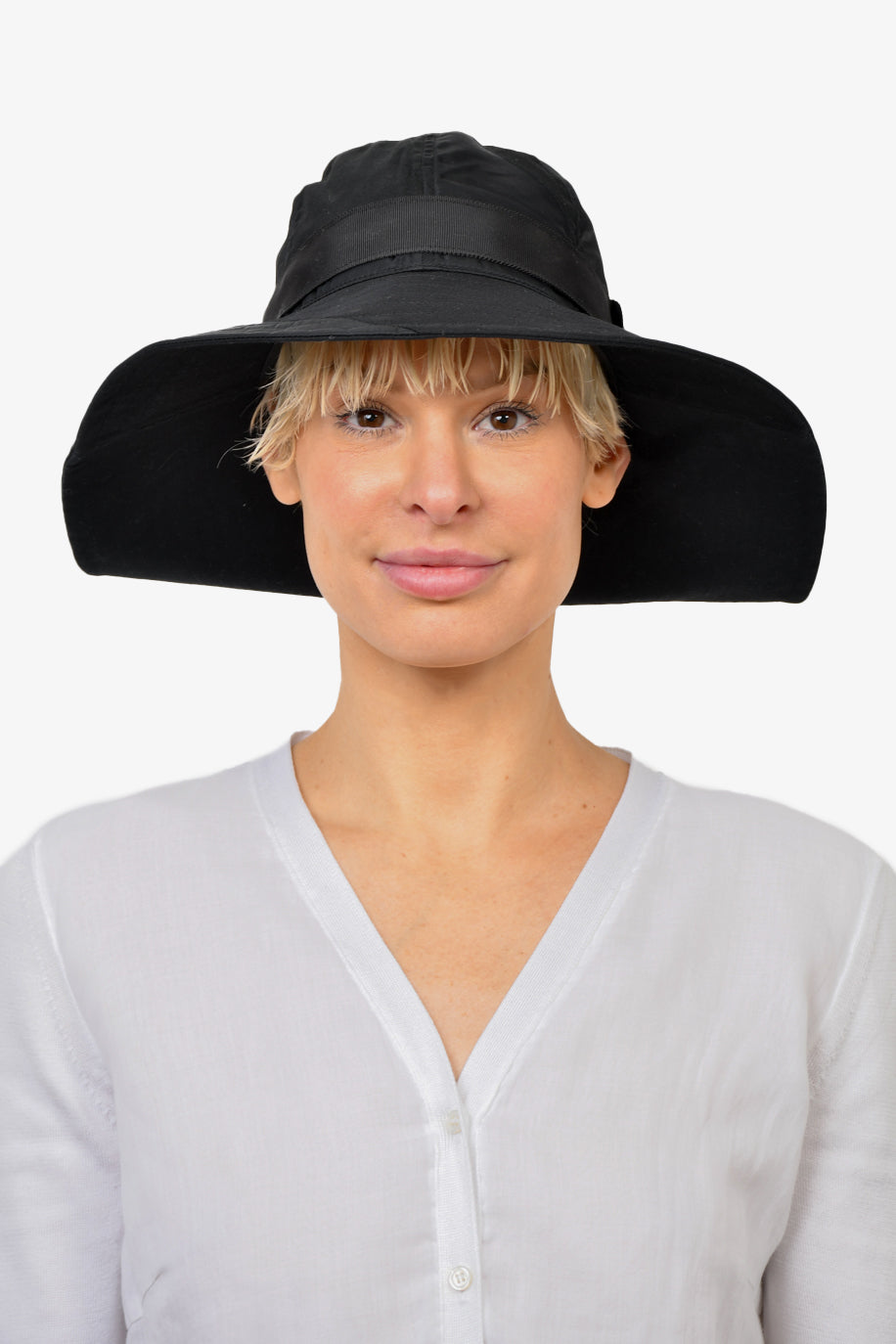 Sacai Black Wide Brim Hat With Ribbon – Mine & Yours