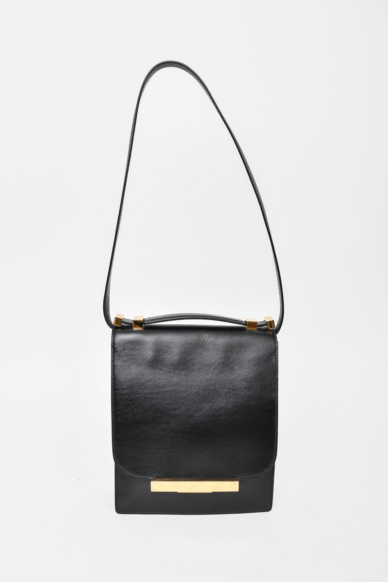 The Row Black Leather Rectangle Shoulder Bag – Mine & Yours