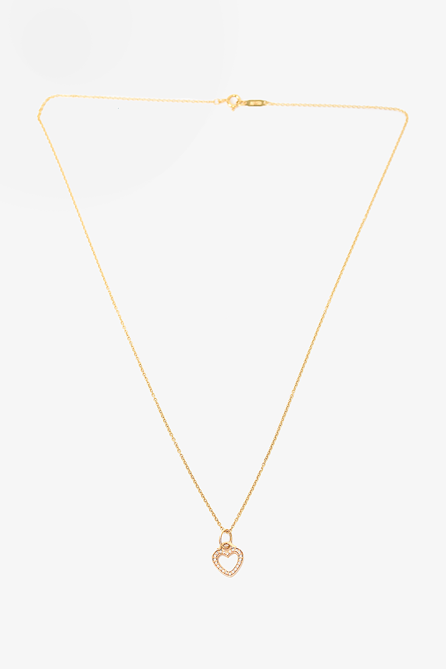 Tiffany & Co. 18K Gold Mini Pave Diamonds Heart Necklace – Mine & Yours