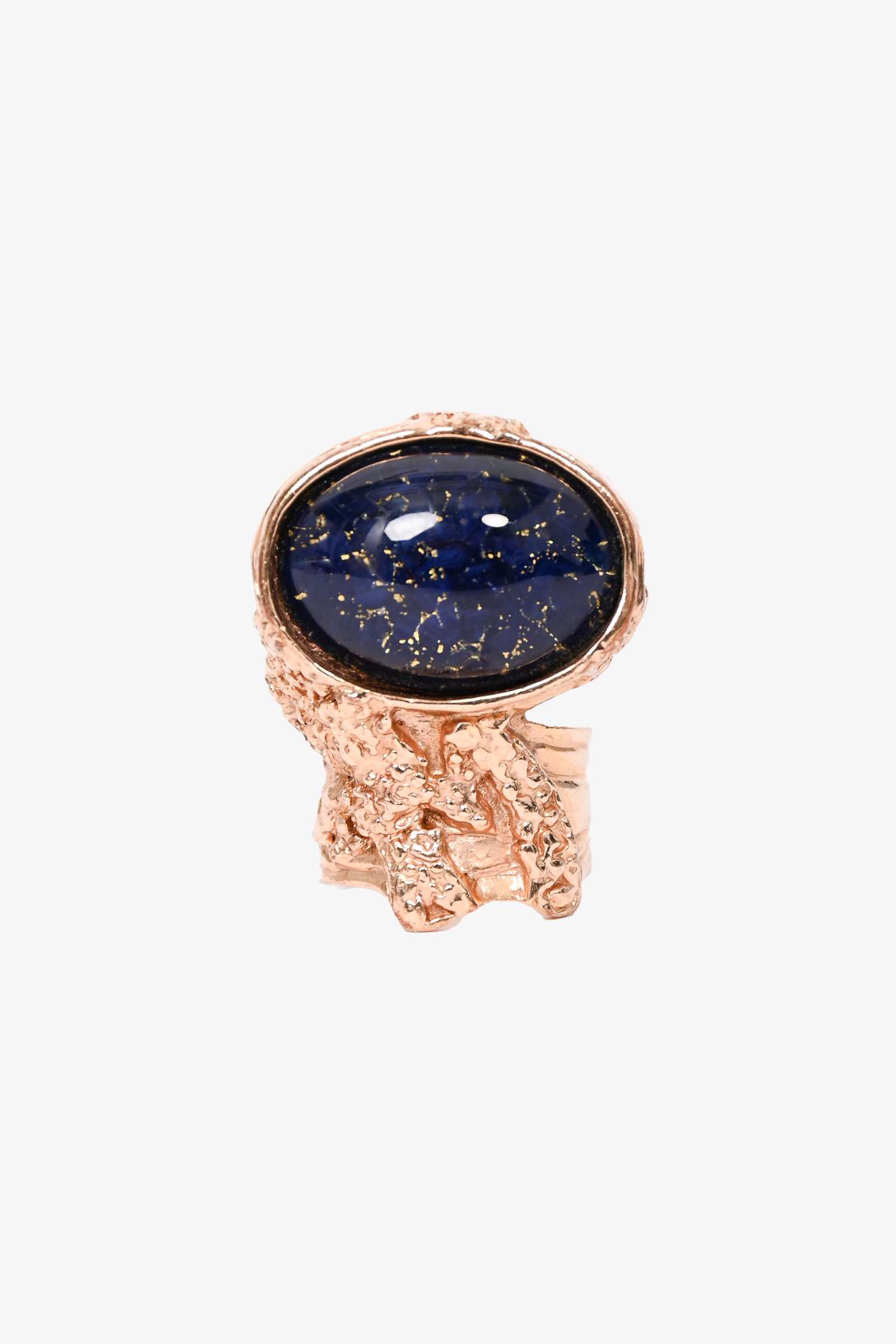 Yves Saint Laurent Rose Gold Toned/Blue Arty Cocktail Ring Size 6 ...
