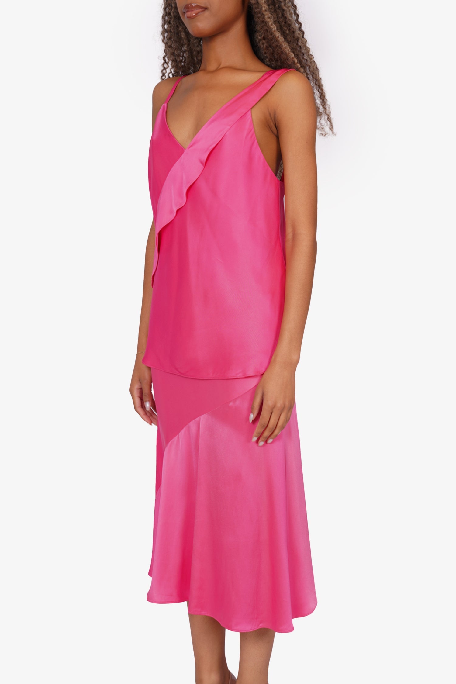 Helmut Lang Hot Pink Satin Tank Top + Midi Skirt Set – Mine & Yours