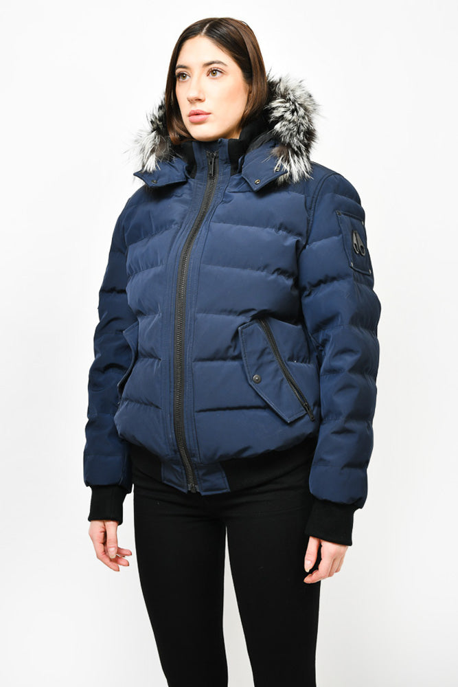 Moose Knuckles Navy Down Puffer Jacket with Fur Hood Size L – Mine & Yours